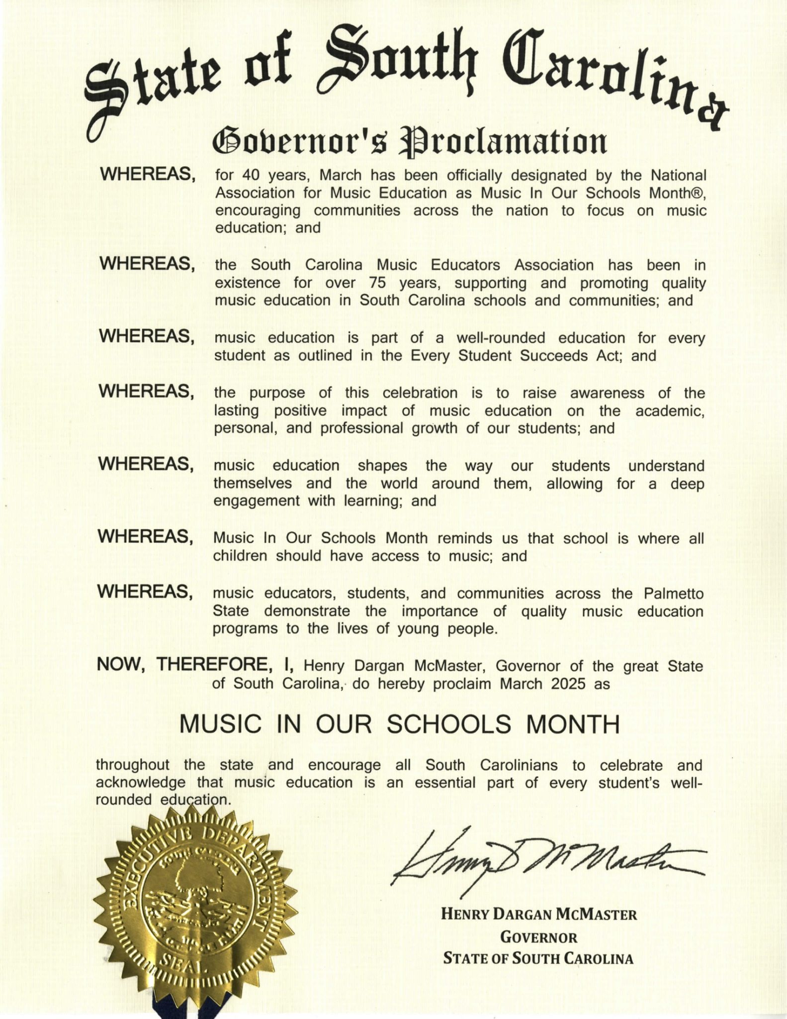 MIOSM – 40th Music In Our Schools Month – South Carolina Music ...